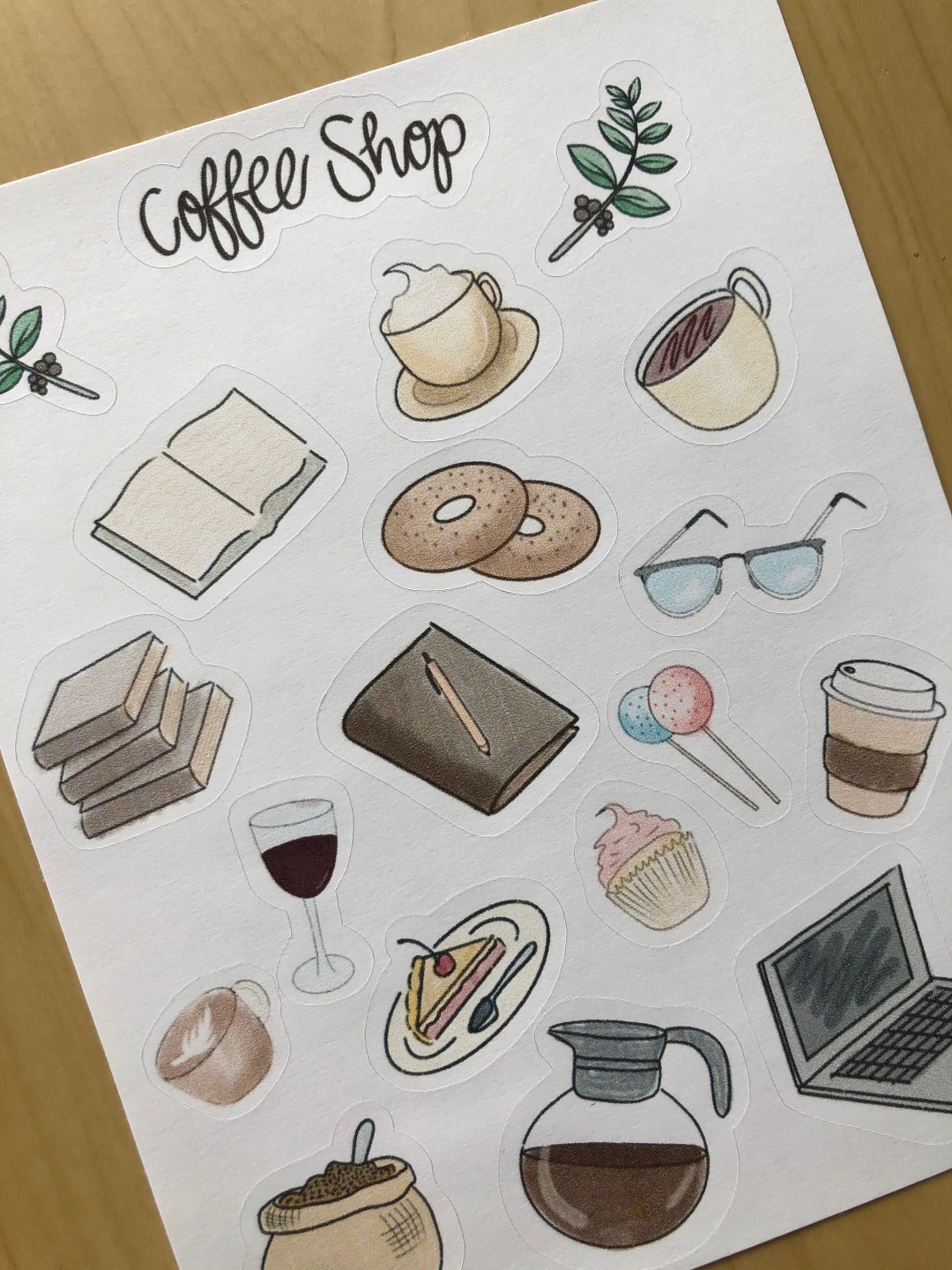 Stickersheet Coffee Shop Bullet Journal Stickers, Planner Stickers ...