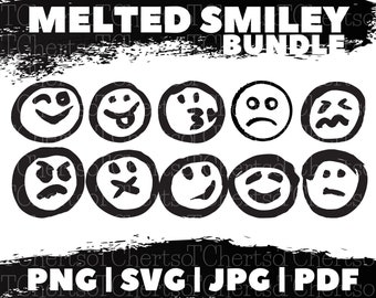 Smiley Face Drip Svg | Etsy