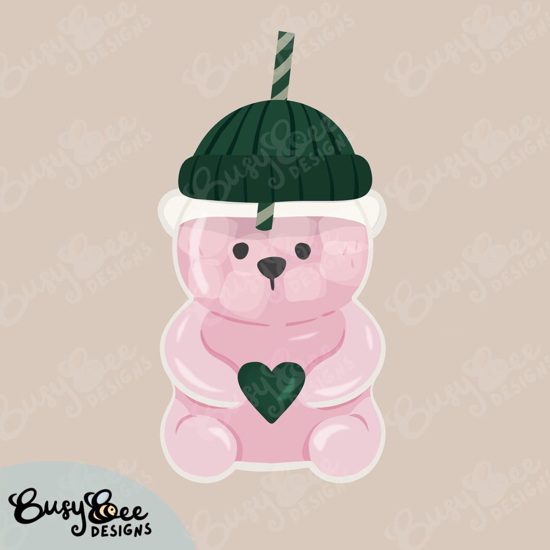 Starbies Bear Cup Pink Drink PNG Clipart Commercial License Included - Etsy