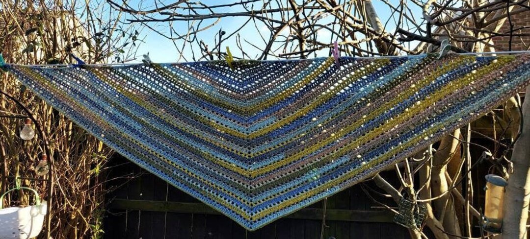 Crochet Shawlette Shawl Wrap Neckwarmer With Lace Effect Pattern ...