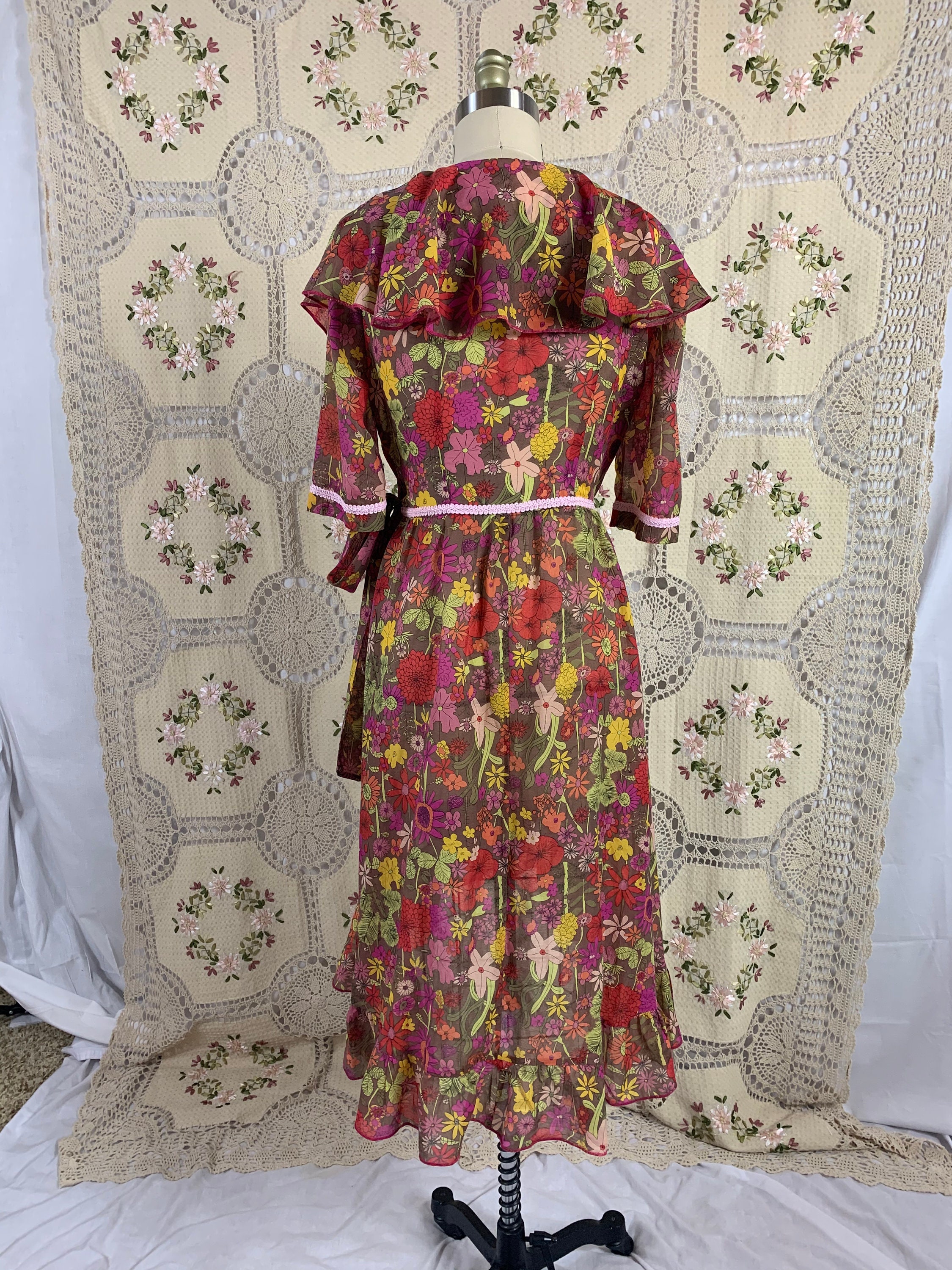 Haidee Floral Silk Cotton Voile High Low Flounce Wrap Dress - Etsy