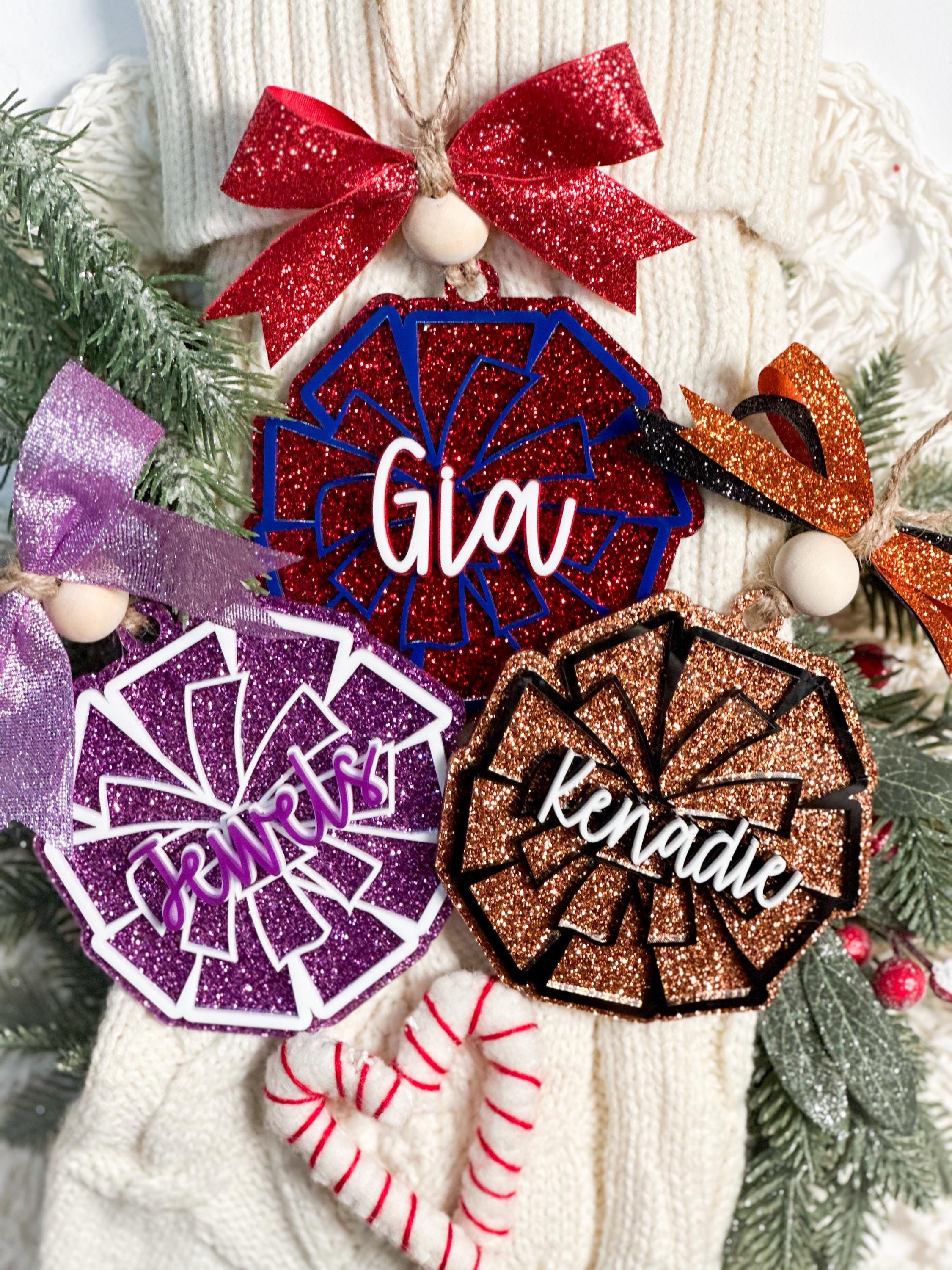 Cheerleader Christmas Ornament | Personalized Cheerleader Pom Pom ...