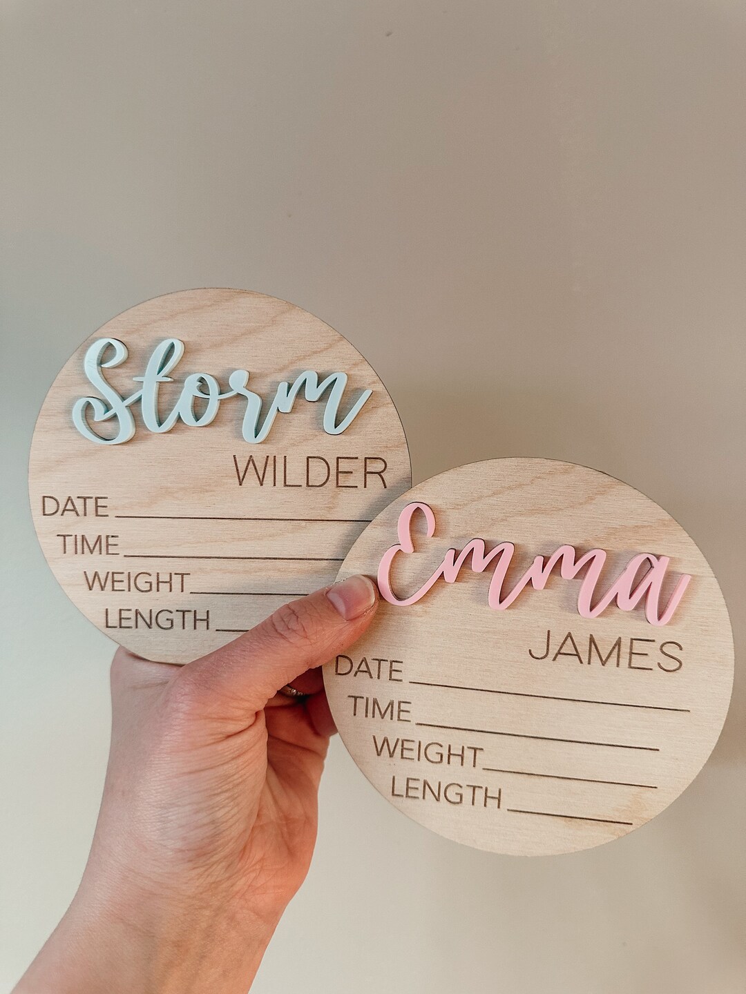 Baby Announcement Sign With Birth Stats | Wood Sign for Name Reveal ...