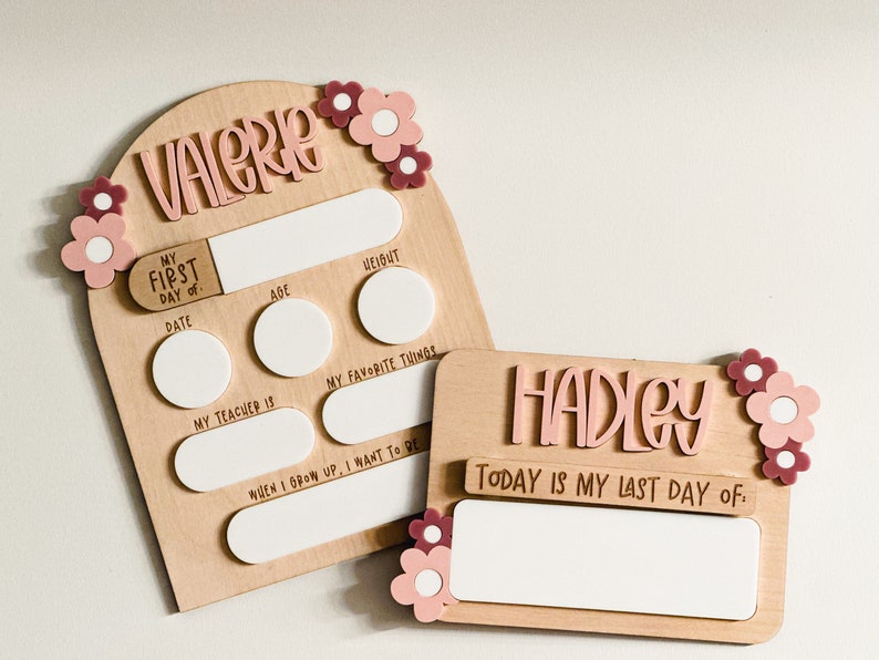 First and Last Day of School Sign | Flower School Sign | School Gift ...
