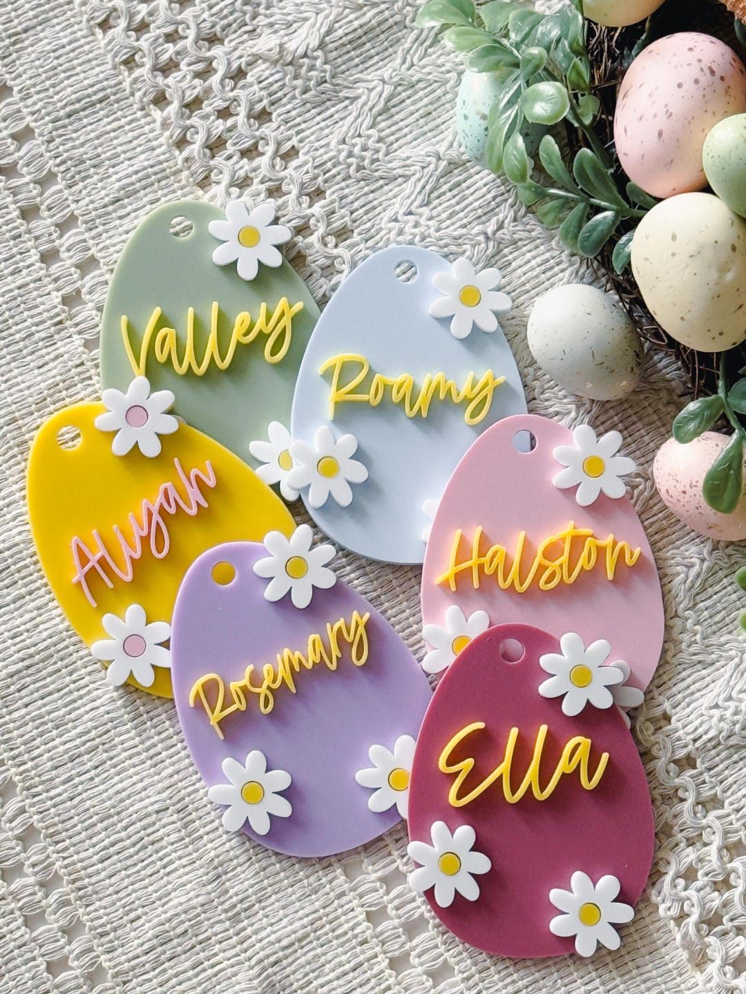 Personalized Daisy Easter Egg Tag | Easter Tag | Daisy Easter Tag ...