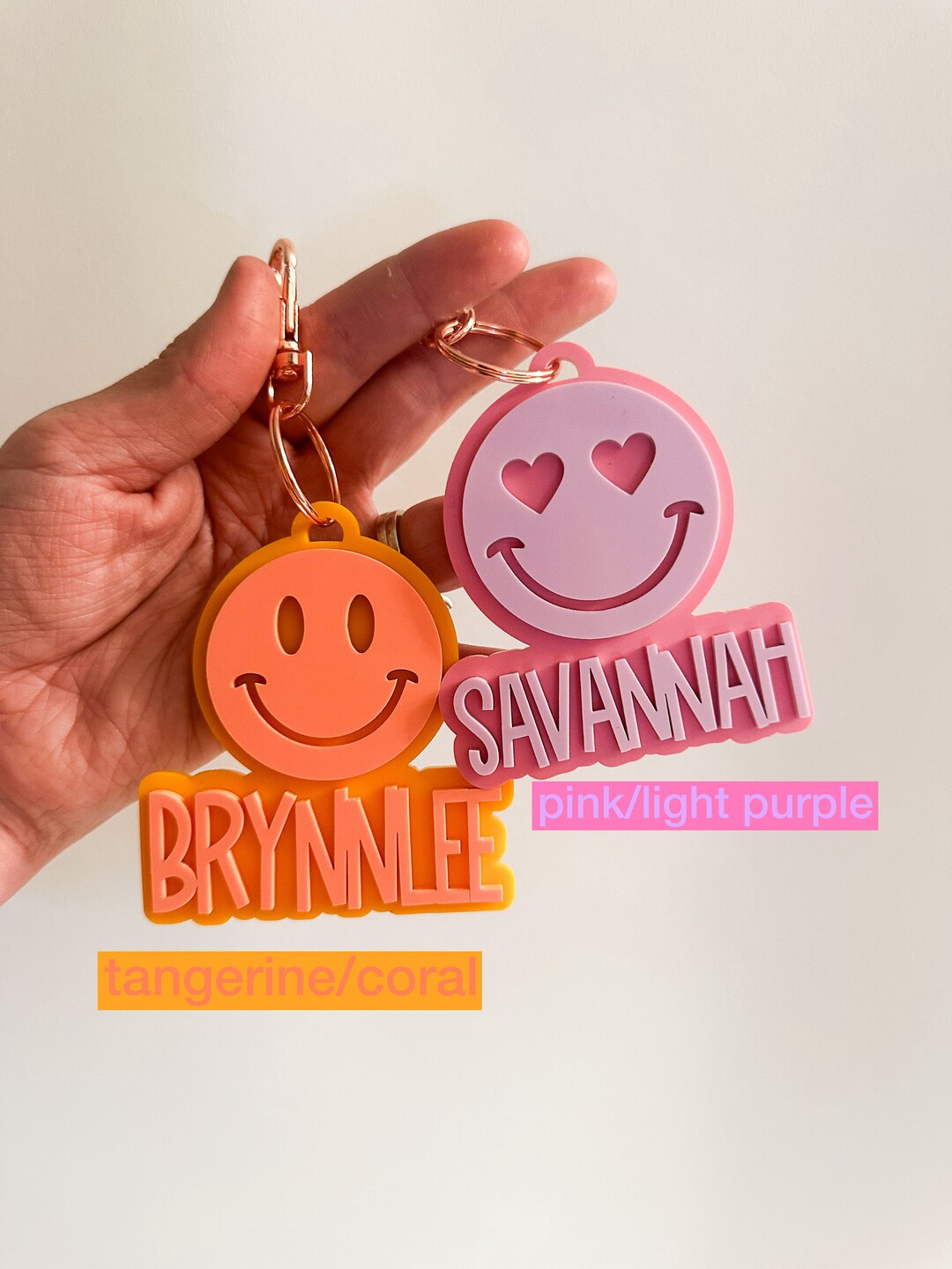 Personalized Backpack Tags | Retro Smiley Keychain | Keychains ...