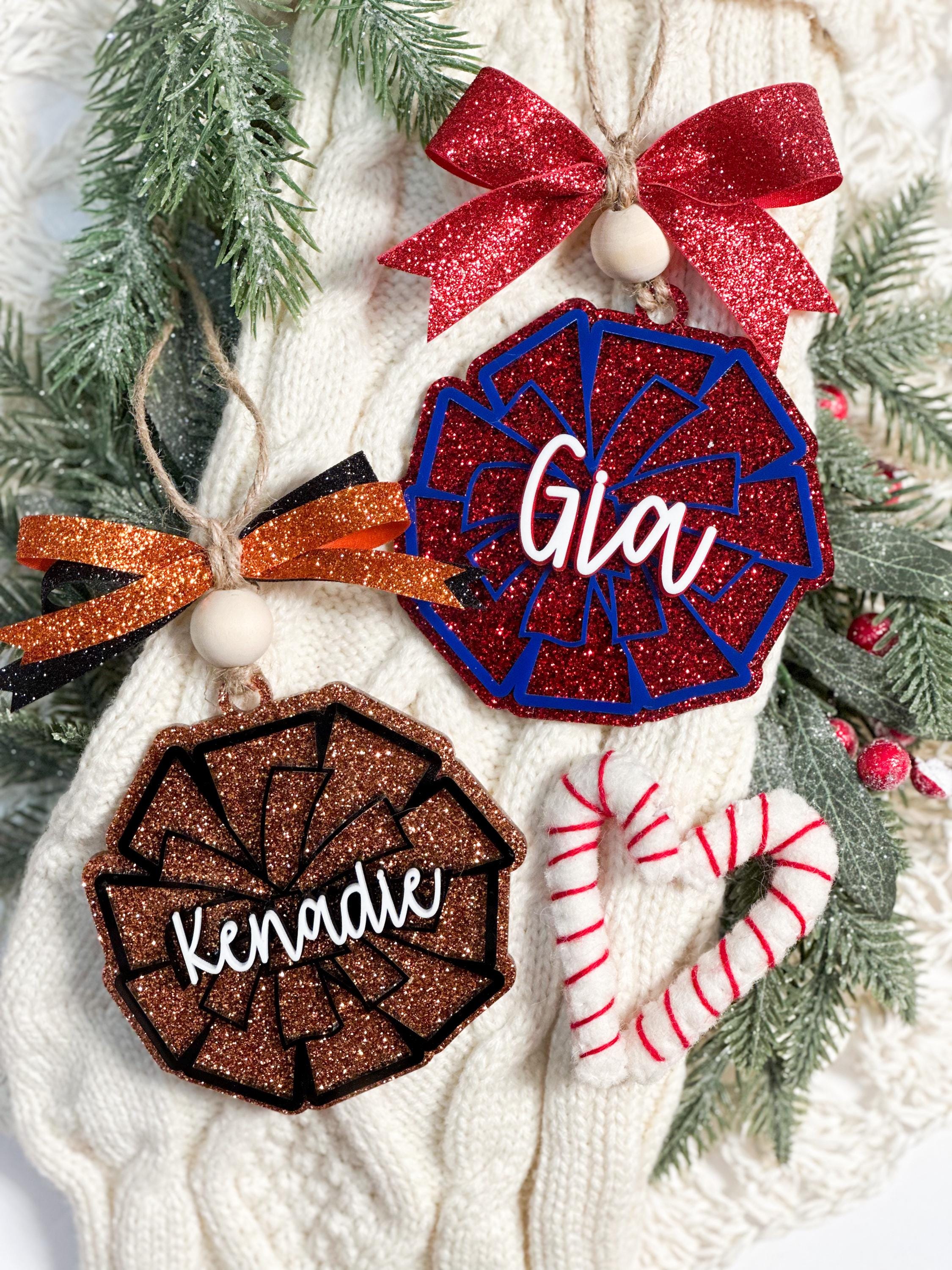 Cheerleader Christmas Ornament | Personalized Cheerleader Pom Pom ...