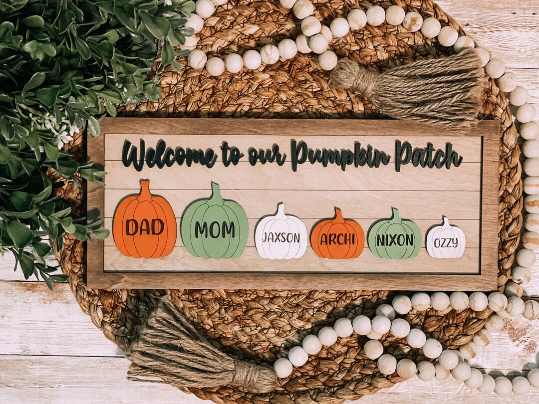 Family Pumpkin Patch Sign Personalized Fall Pumpkin Decor Halloween ...