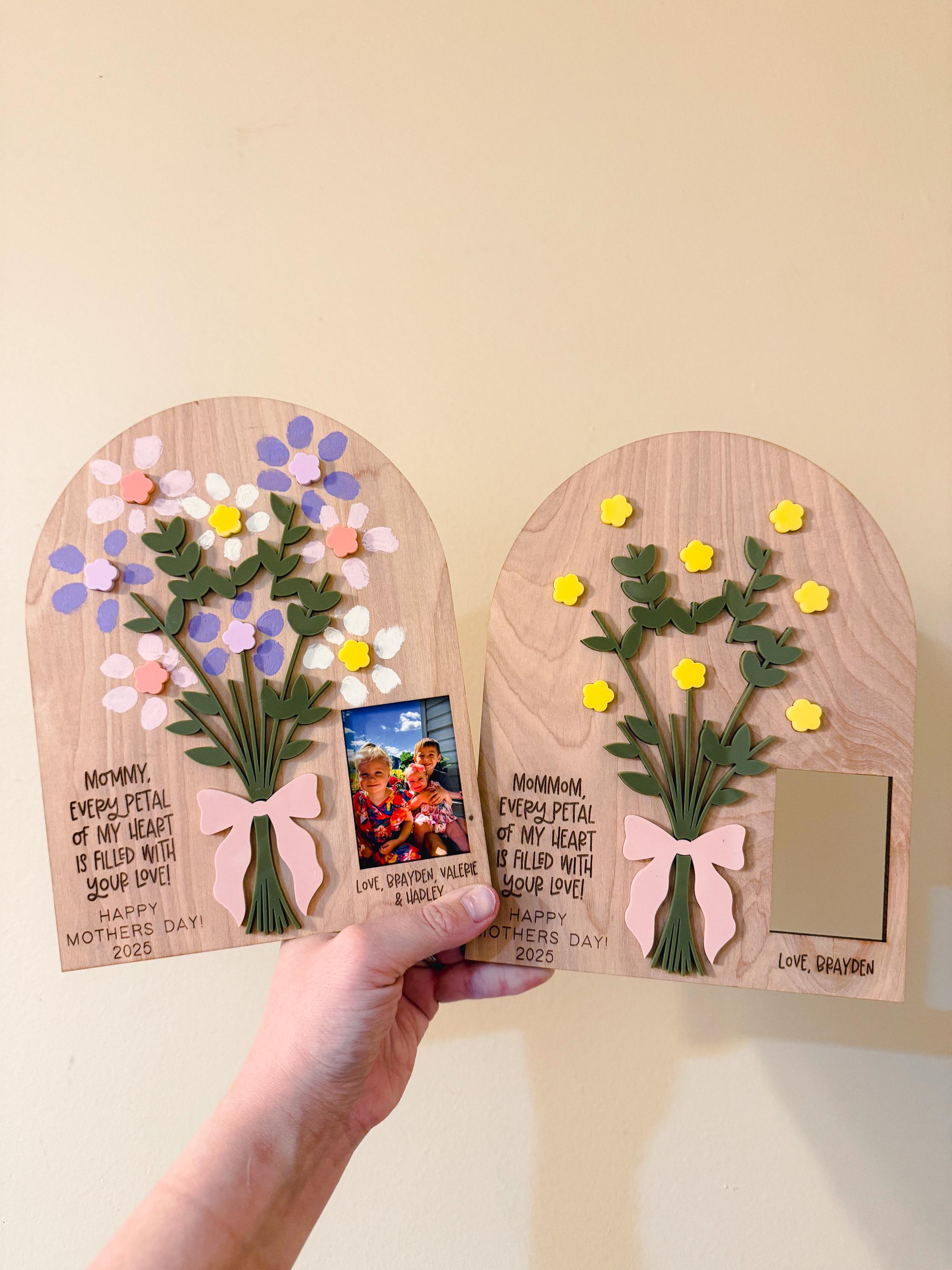 DIY Flower Bouquet Fingerprint Sign | Mother's Day Sign | Gifts for Mom ...