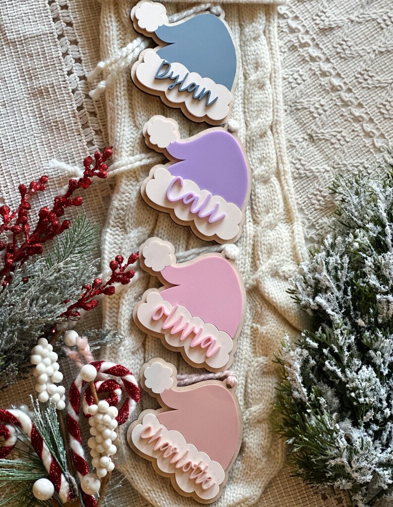 Personalized Santa Hat Christmas Ornament | Custom Name Ornament ...