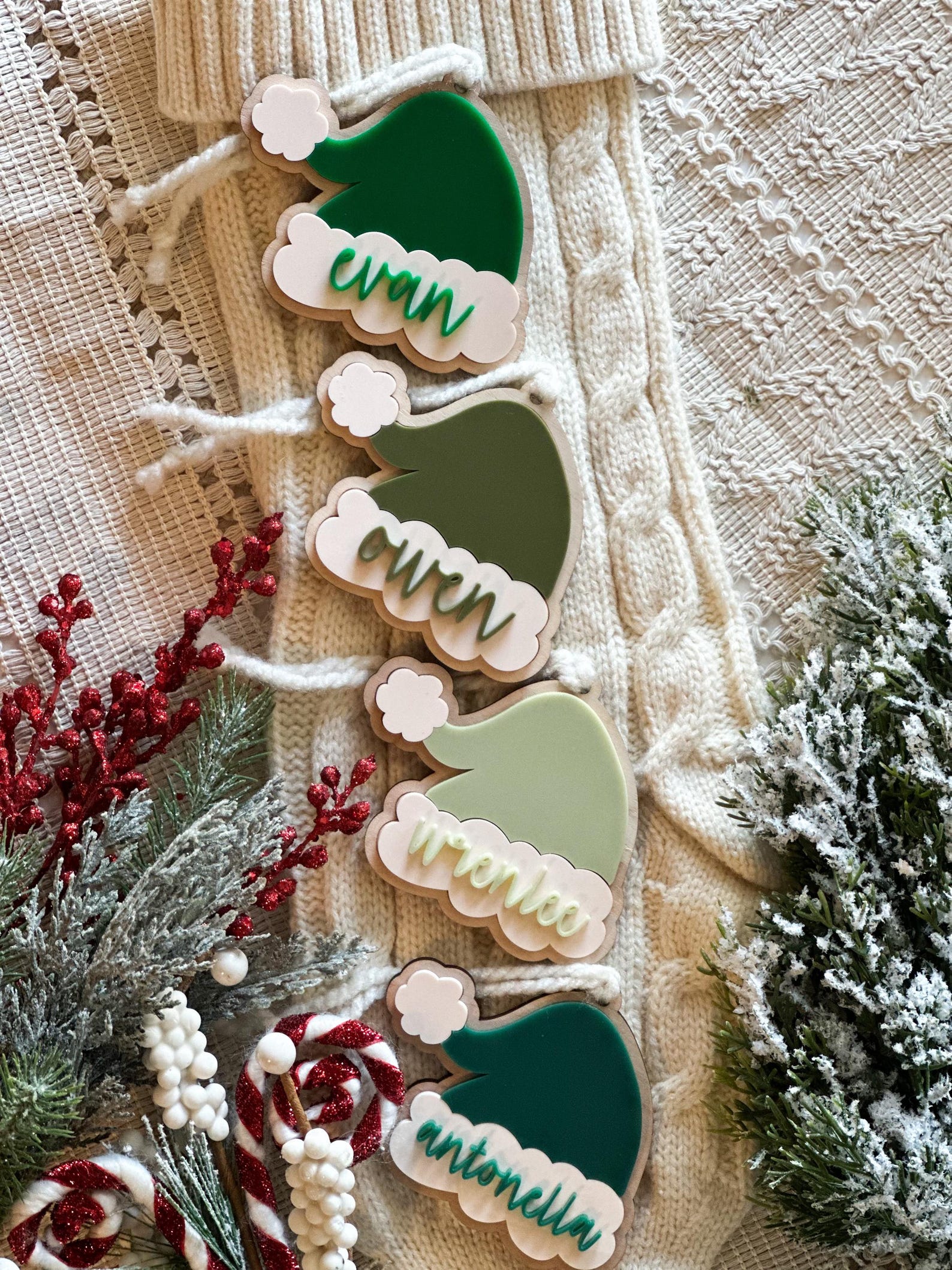 Personalized Santa Hat Christmas Ornament | Custom Name Ornament ...