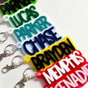 Personalized Backpack Tags | Kids Keychains | Acrylic Name Tag | Diaper ...
