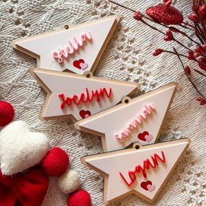Paper Airplane Valentines Day Tag | Kids Gift Tag | Acrylic Name Tag ...