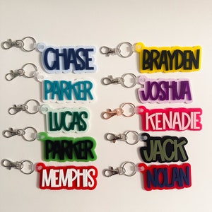 Personalized Backpack Tags | Kids Keychains | Acrylic Name Tag | Diaper ...