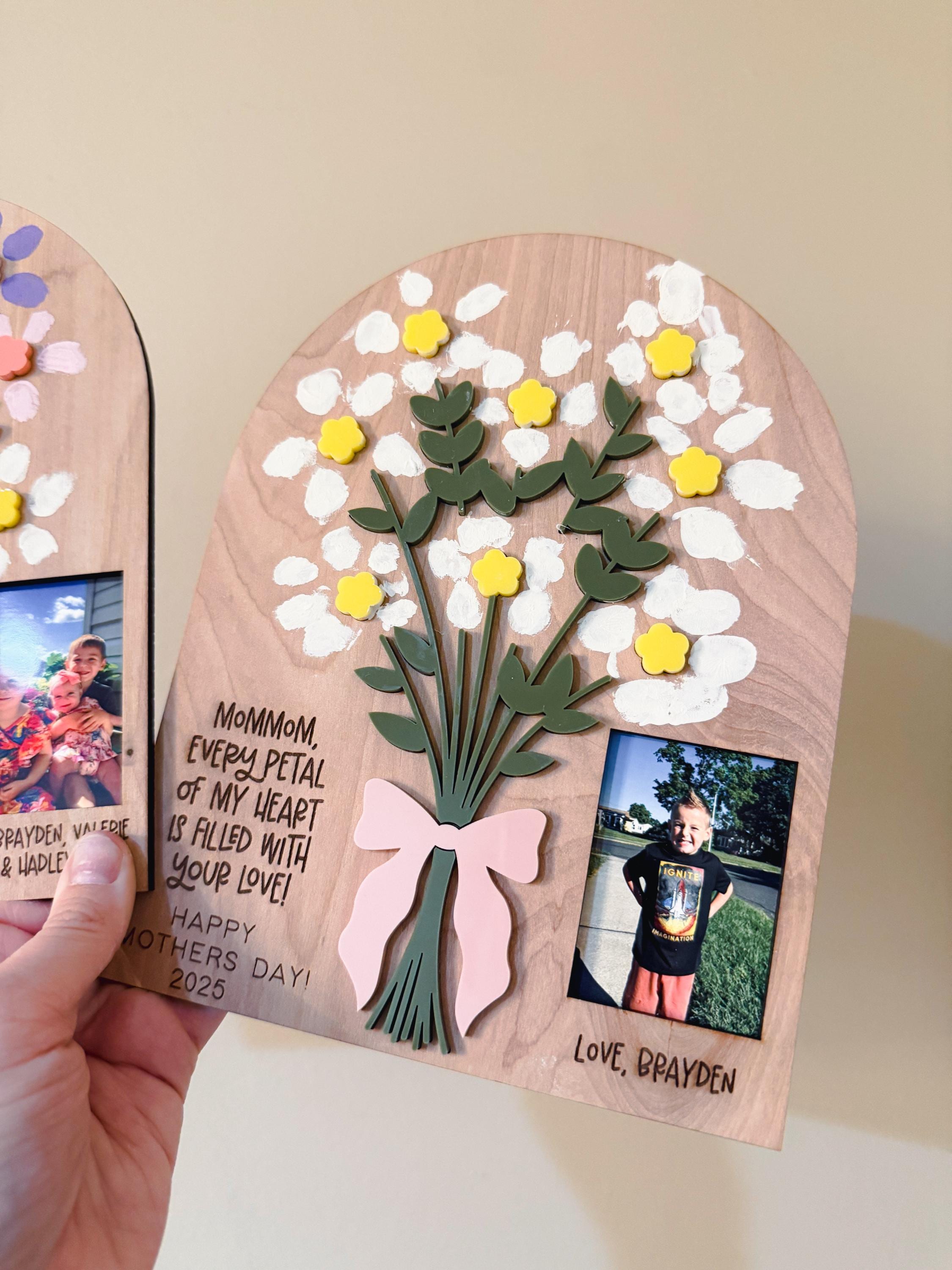 DIY Flower Bouquet Fingerprint Sign | Mother's Day Sign | Gifts for Mom ...