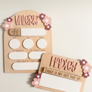 First and Last Day of School Sign | Flower School Sign | School Gift ...