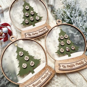 Christmas Tree Snowglobe Family Ornament | Personalized Family ...