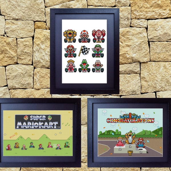 Mario Kart Cross Stitch - Etsy