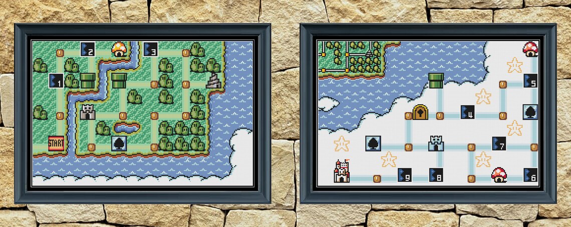 Super Mario Bros 3 All Maps Cross Stitch Pattern Collection - Etsy