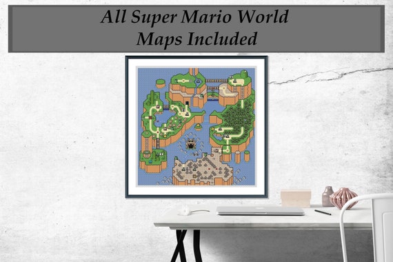 Super Mario World All Worlds Maps Cross Stitch Pattern Uk🈸 Descubra