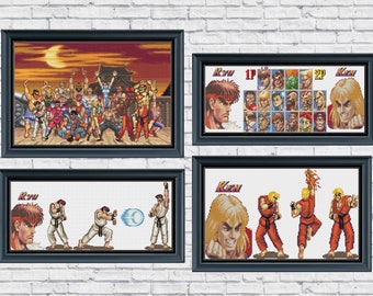 Street Fighter Cross Stitch Downloadable Pattern - Etsy