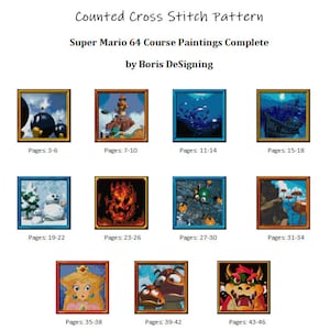 All Courses - Super Mario 64 Paintings Cross Stitch Pattern - Etsy Canada