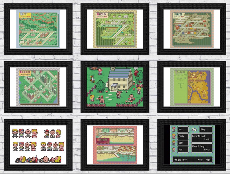 Earthbound Cross Stitch Pattern Collection - Etsy