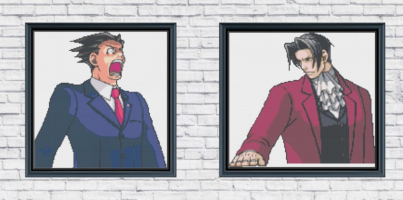 Phoenix Wright: Ace Attorney Cross Stitch Pattern Collection - Etsy