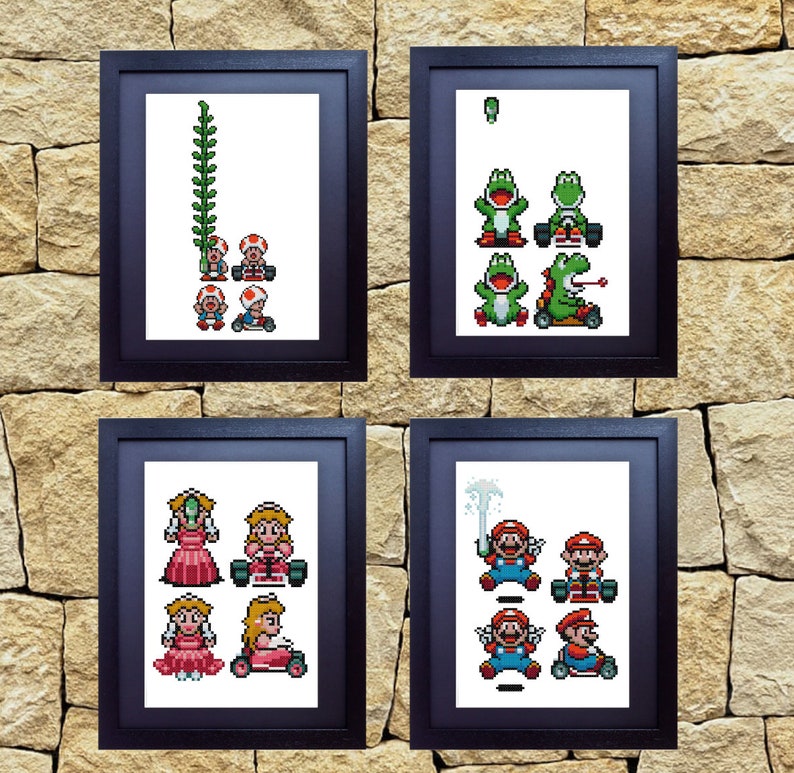 Super Mario Kart Collection Cross Stitch Patterns - Etsy