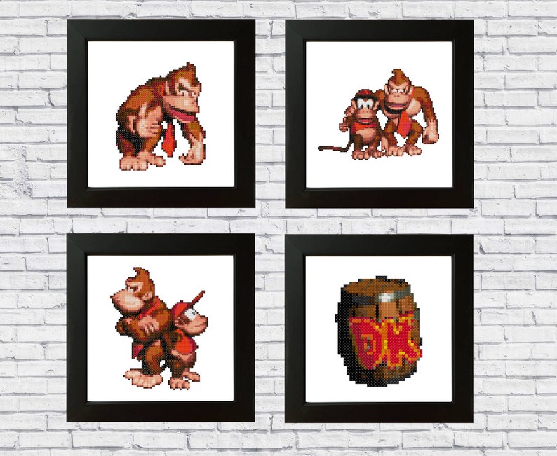Donkey Kong Country Cross Stitch Kit PDF Pattern | Etsy