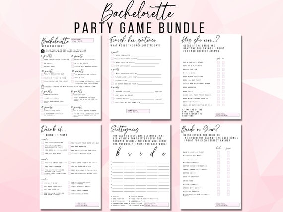 Bachelorette Printable Party Games Instant Download - Etsy
