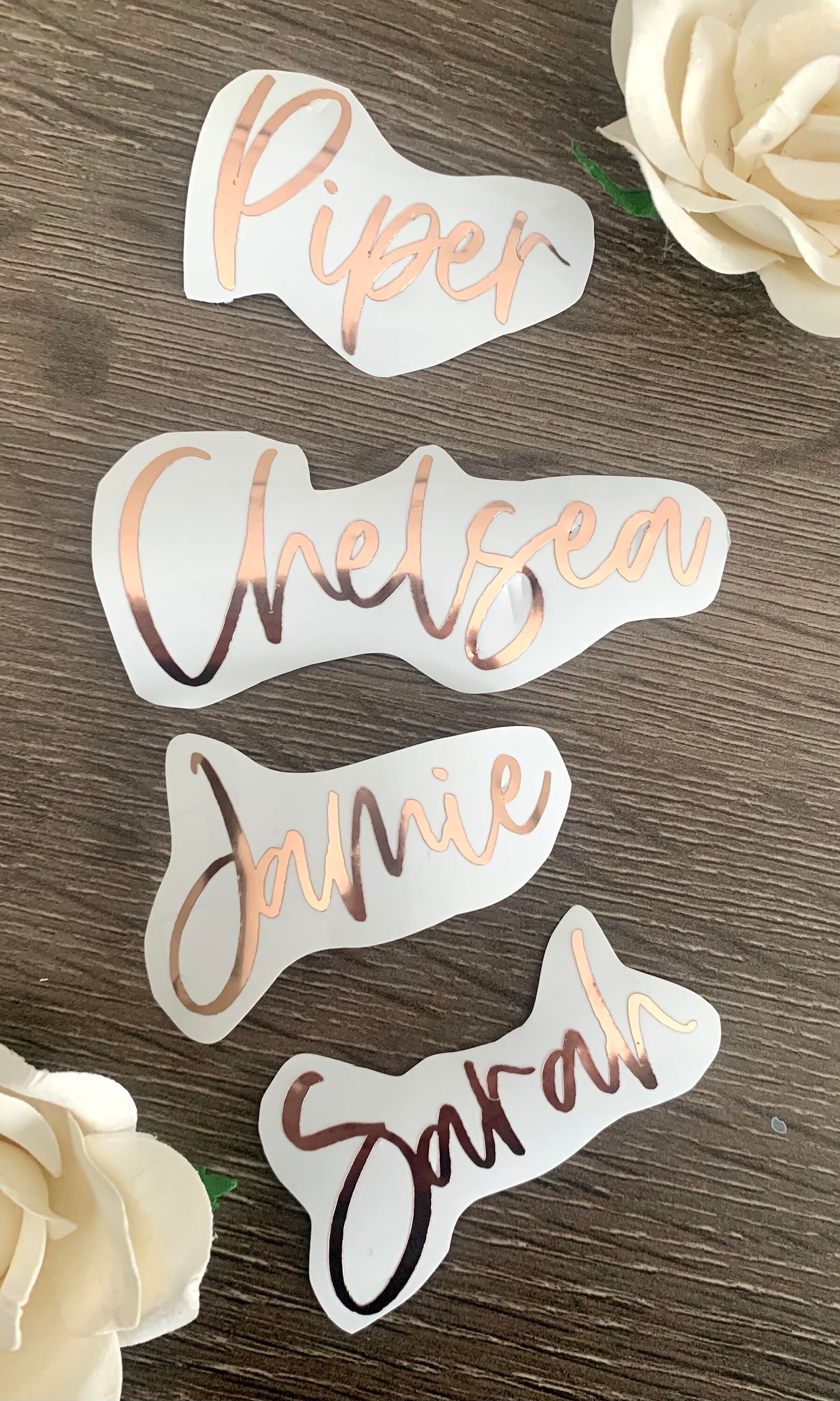 Personalized Vinyl Name Decals Calligraphy Foil Stickers For | Etsy