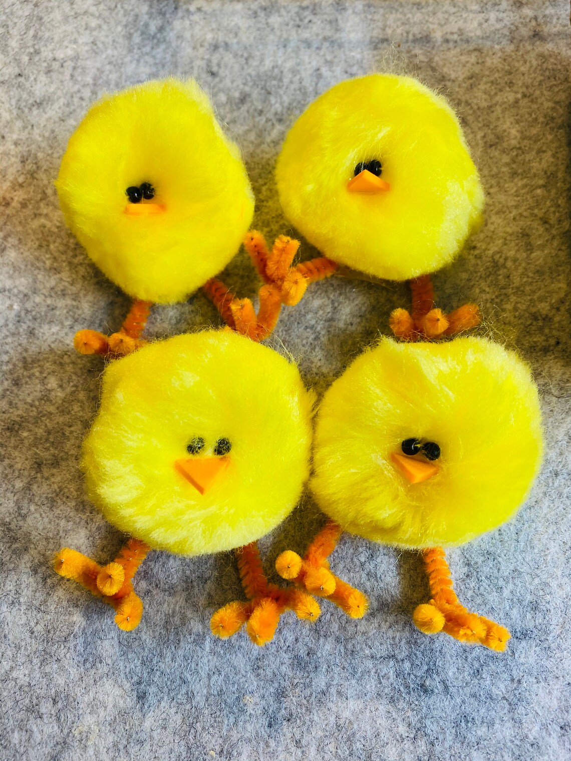 Mini Yellow Pom Pom Chick With Hand Sewn Eyes and Beak Cute - Etsy
