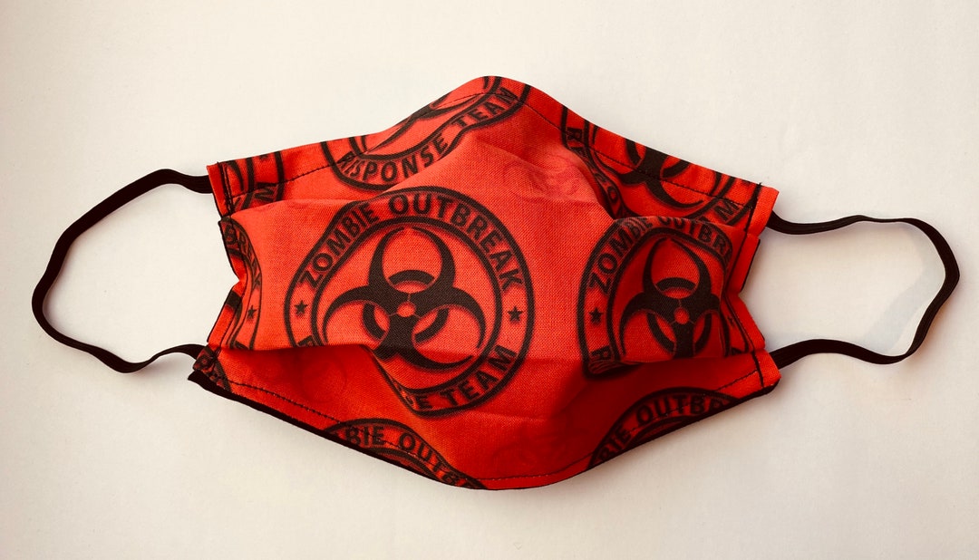 Zombie Apocalypse Outbreak Halloween Cotton Fabric Face Mask With Nose ...