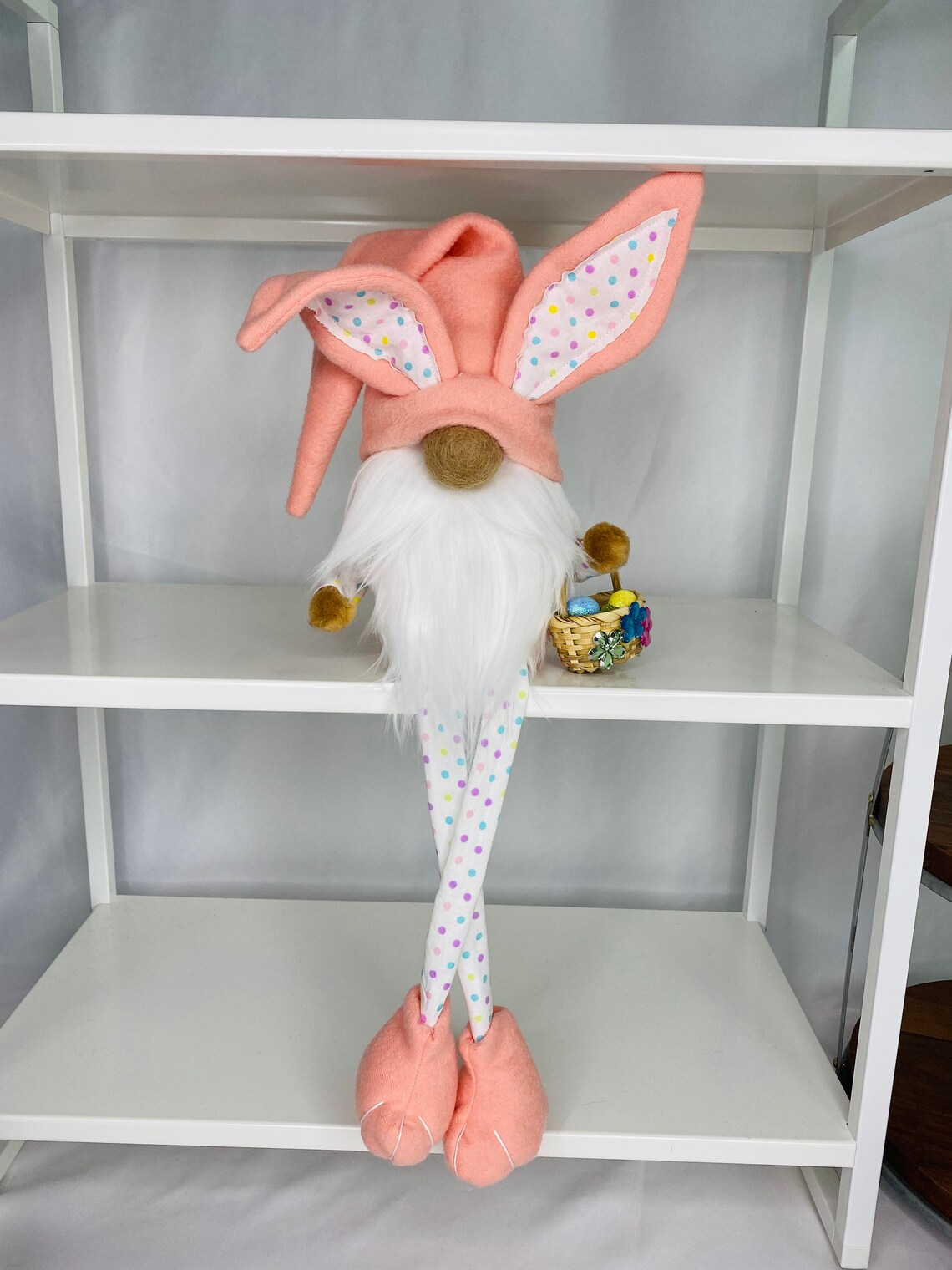 Easter Bunny Shelf Sitter Gnomes With Dangling Legs and Feet - Etsy