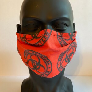 Zombie Apocalypse Outbreak Halloween Cotton Fabric Face Mask With Nose ...