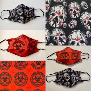 Zombie Apocalypse Outbreak Halloween Cotton Fabric Face Mask With Nose ...