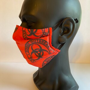 Zombie Apocalypse Outbreak Halloween Cotton Fabric Face Mask With Nose ...