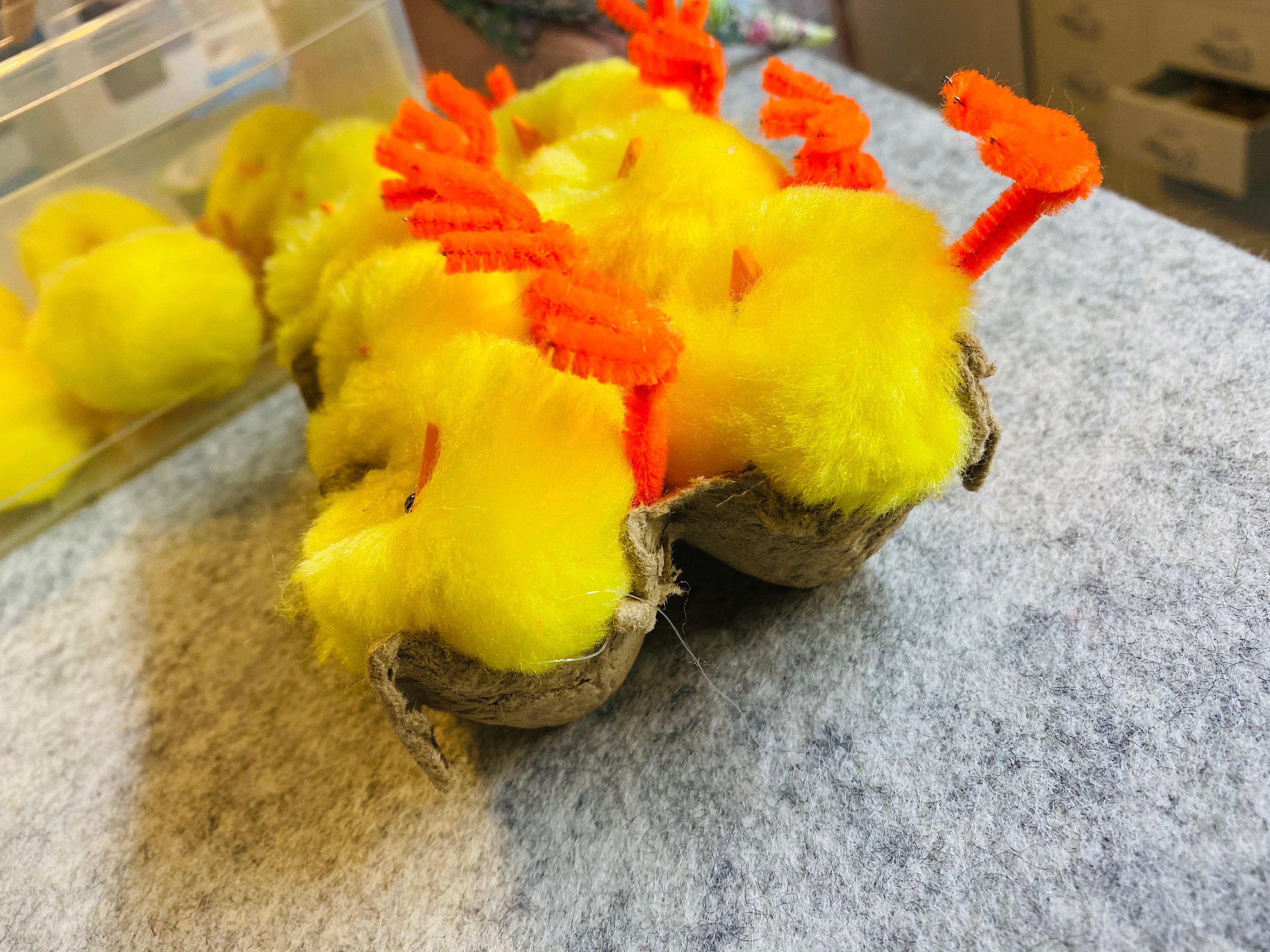 Mini Yellow Pom Pom Chick With Hand Sewn Eyes and Beak Cute - Etsy