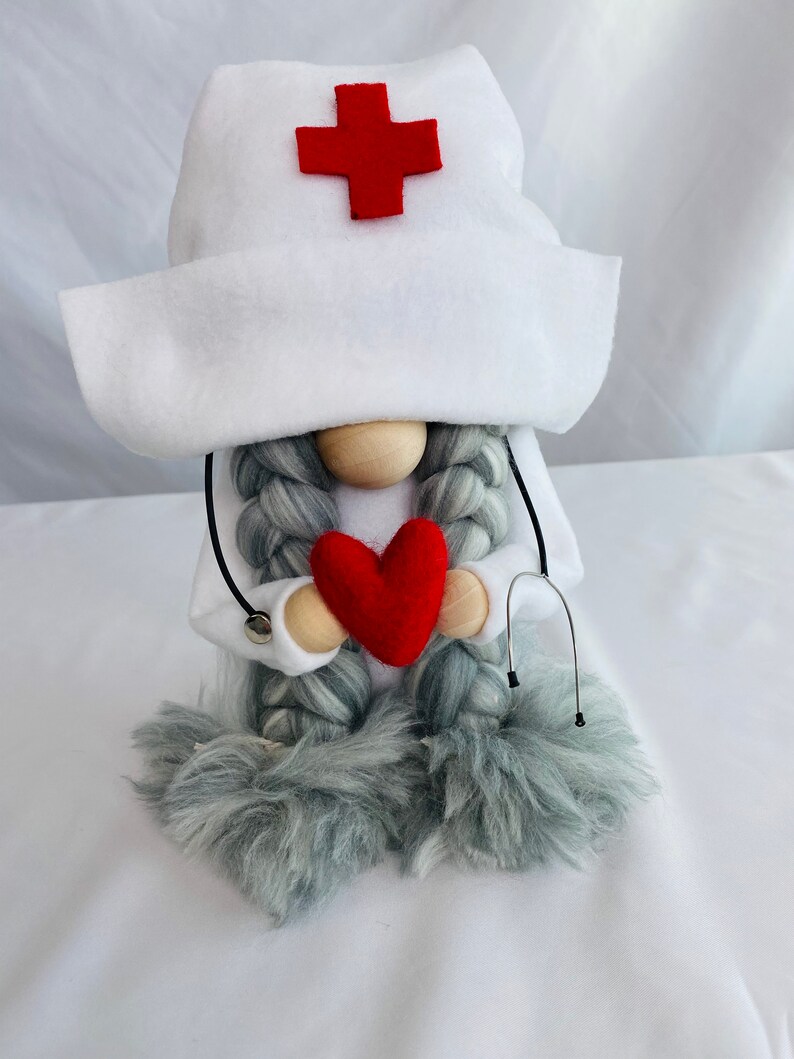 Nurse Gnome W/ Mini Stethoscope Male Female W/ Scrub Cap - Etsy