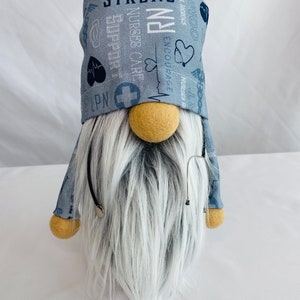 Nurse Gnome W/ Mini Stethoscope Male Female W/ Scrub Cap - Etsy
