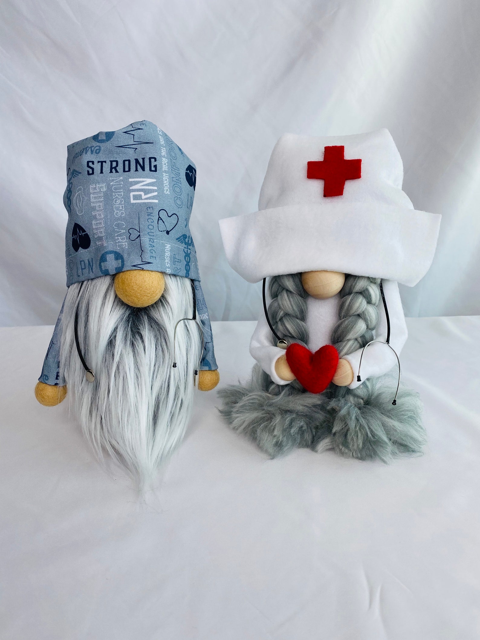 Nurse Gnome W/ Mini Stethoscope Male Female W/ Scrub Cap - Etsy
