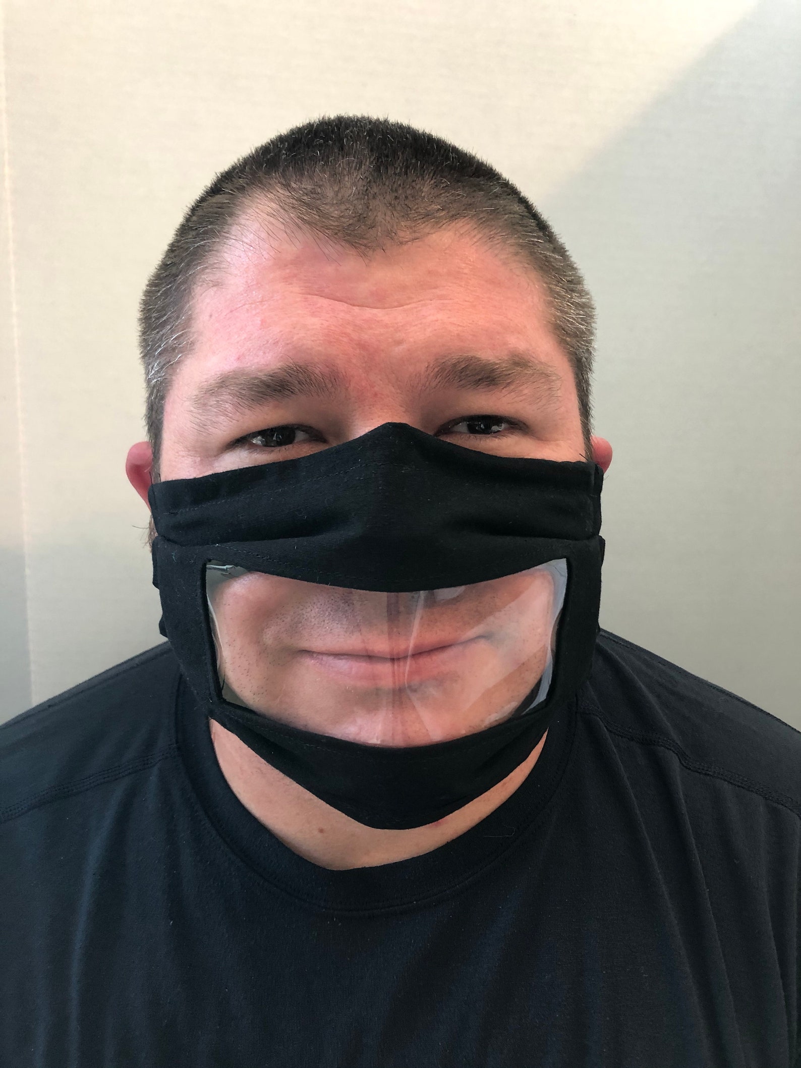 Face mask with clear window over mouth for lip reading ASL | Etsy