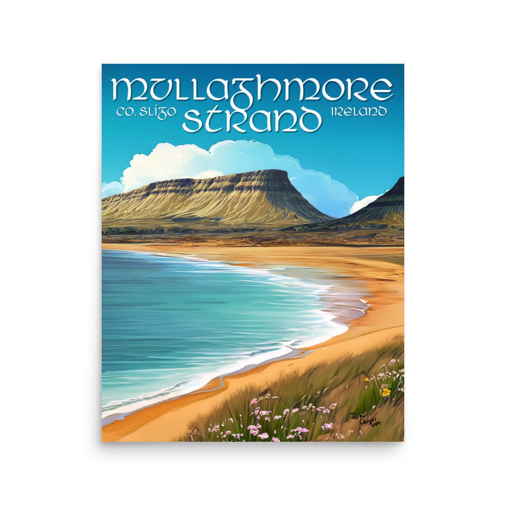Mullaghmore Strand With Benbulben Sligo Ireland Vintage Style Poster ...