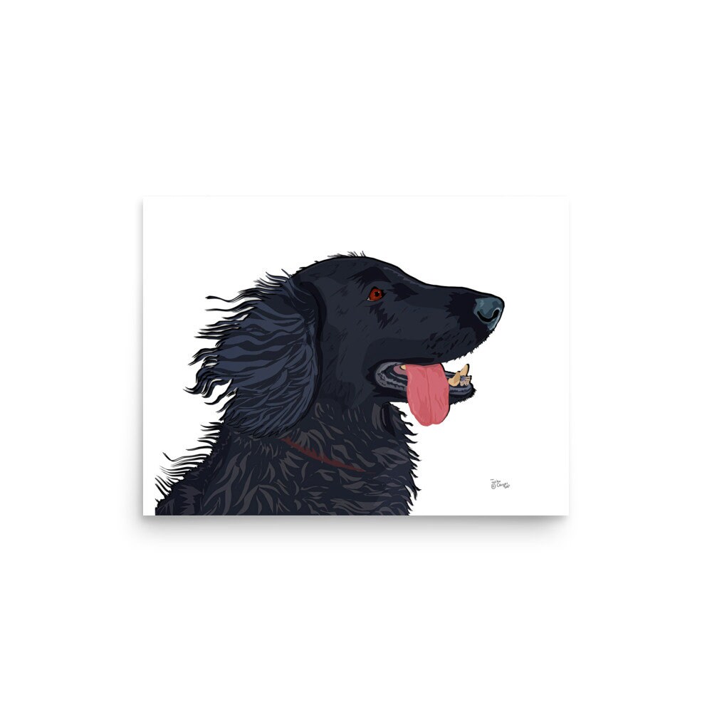 Black Flatcoat Retriever Windy Day Derpy Pop-Art Poster - Etsy.de