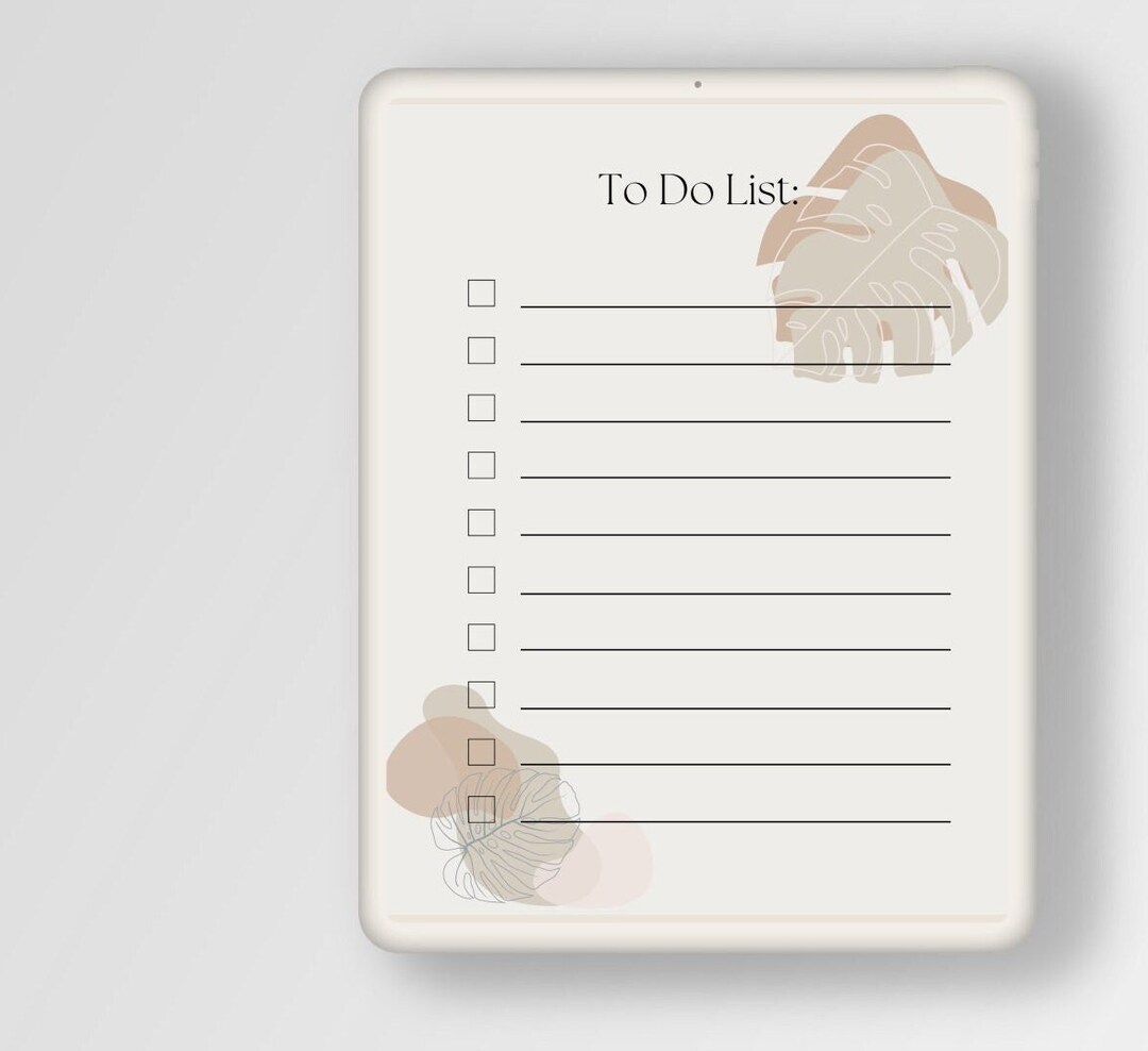 To Do List. Task Checklist, Template. Letter PDF, Fillable Editable ...