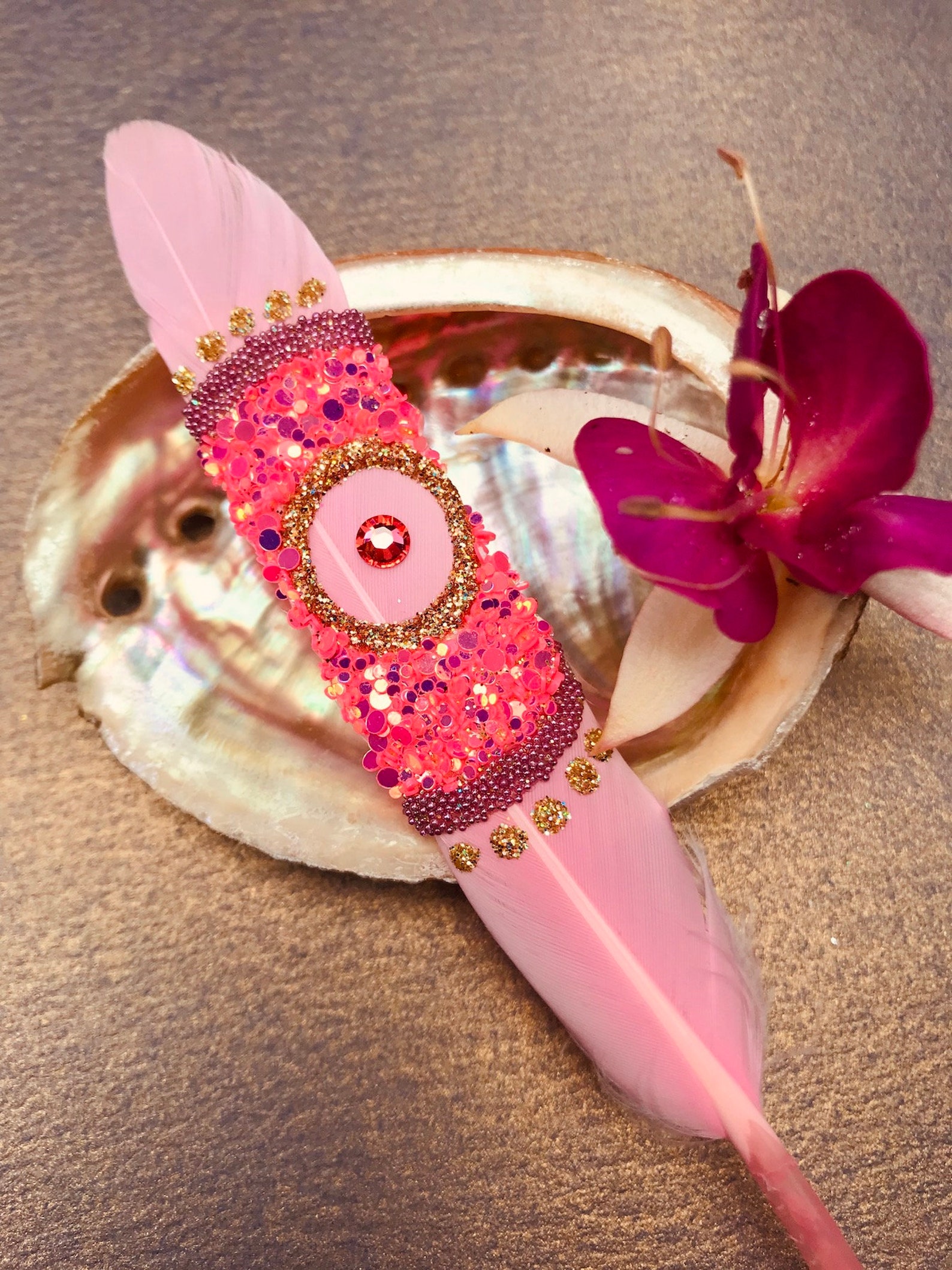Pink Glitter Feather/diy Dreamcatcher Decoration and Craft Feather/boho ...