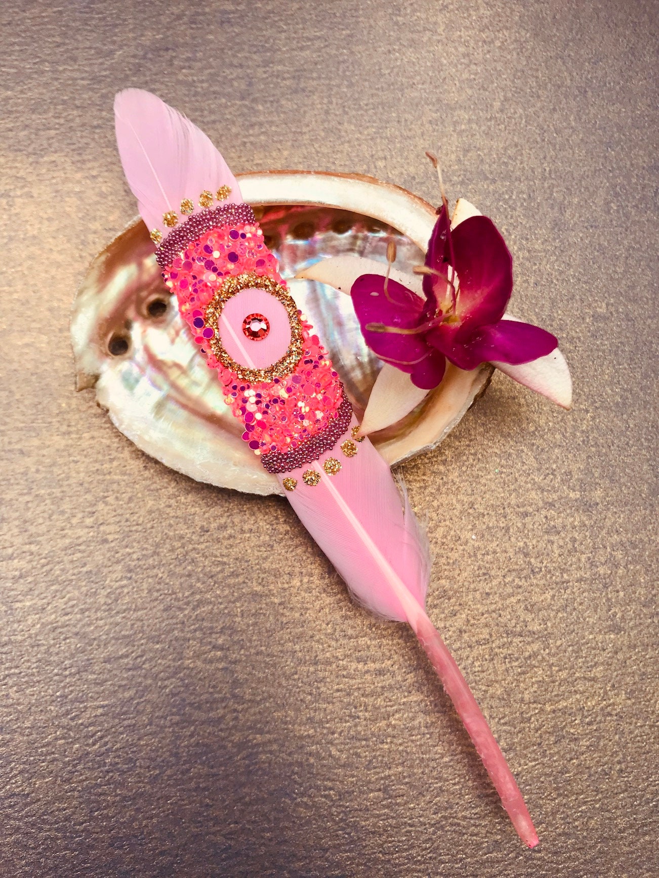 Pink Glitter Feather/diy Dreamcatcher Decoration and Craft Feather/boho ...