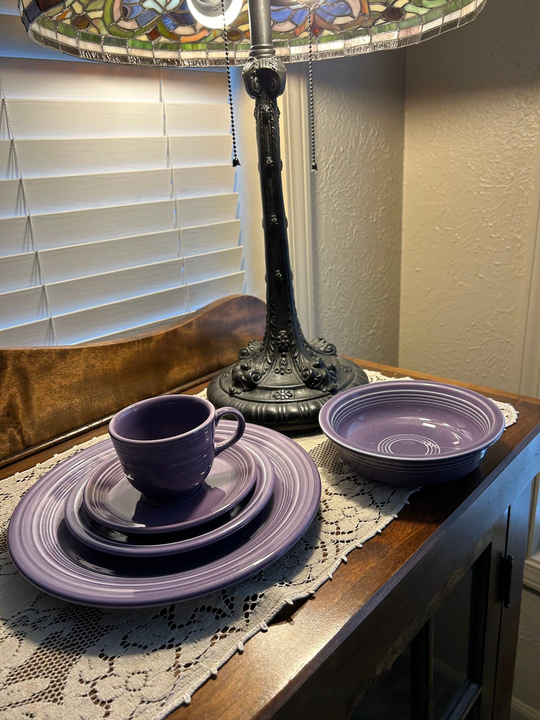 Vintage Fiestaware Lilac 5 Piece Place Setting Dishes - Etsy