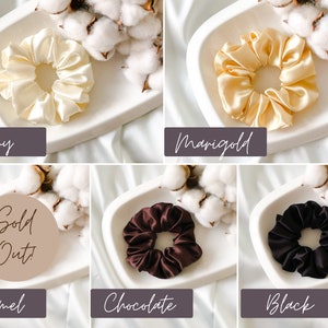 Neutral Tones Silk Satin Scrunchie Set | Brown Silk Scrunchy Pack ...